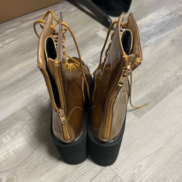 Privileged | Shoes | Gold Melissa Platform Boots Lemon Drop By ...